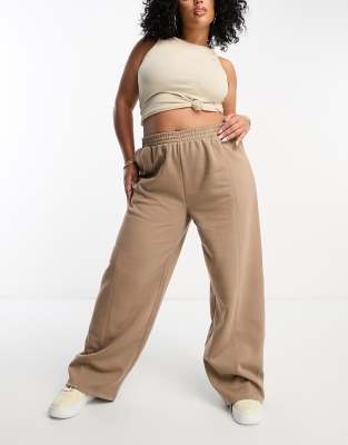 ASOS DESIGN Curve - Pantalon de jogging droit - Neutre | ASOS