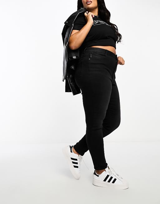 ASOS DESIGN Curve Premium – Dopasowane jeansy w spranym czarnym kolorze ... ASOS DESIGN Curve Premium – Dopasowane jeansy w spranym czarnym kolorze ...