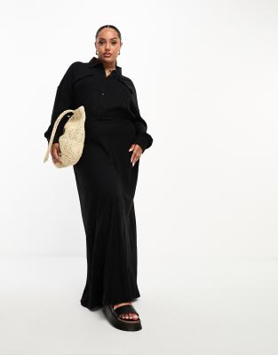 ASOS DESIGN Curve - Robe chemise longue ceinturée style utilitaire en ...
