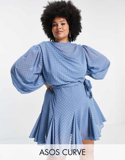 Asos Design Curve Robe Courte Plissée à Col Montant Et Godets Asos