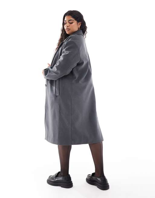 ASOS DESIGN Curve throw on formal coat in charcoal | ASOS