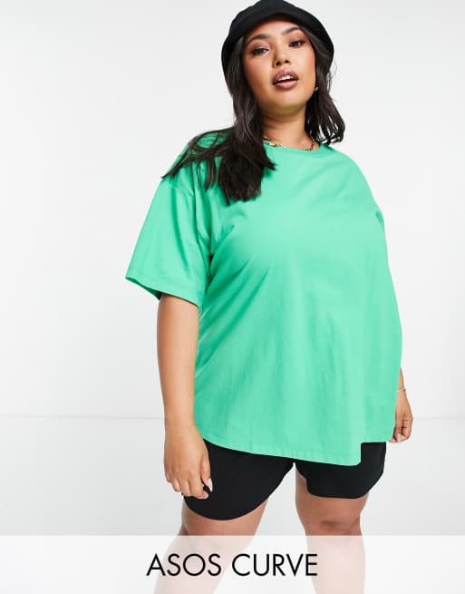 Asos Design Curve Ultimate Oversize T Shirt In Grün Asos