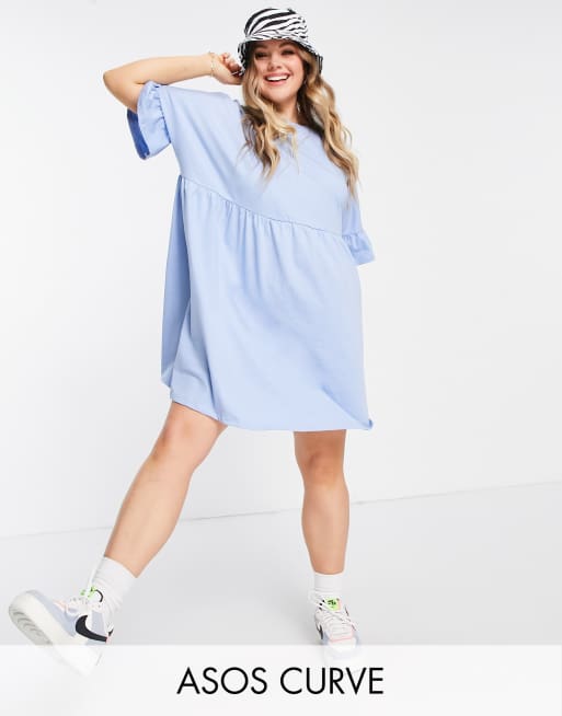 Asos Design Curve Vestito Grembiule Super Oversize Con Maniche Con