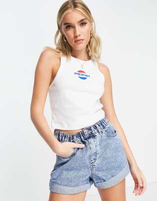ASOS DESIGN cut off vest with pepsi license graphic | ASOS