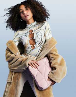 ASOS DESIGN cut out ring printed bodysuit in print | ASOS