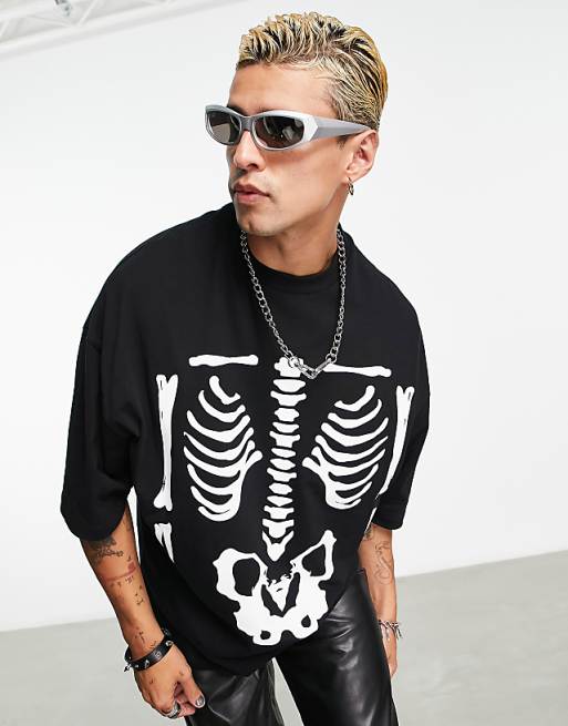 ASOS DESIGN – Czarny T-shirt oversize z nadrukiem szkieletu | ASOS ASOS DESIGN – Czarny T-shirt oversize z nadrukiem szkieletu | ASOS