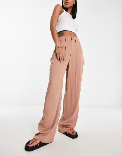 Asos Design Dad Hose In Kamelbeige Mit Weitem Schnitt Asos