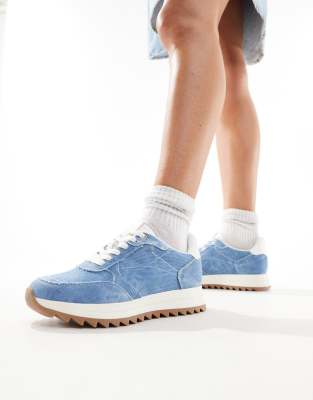 ASOS DESIGN Dapper runner trainer in Denim | ASOS