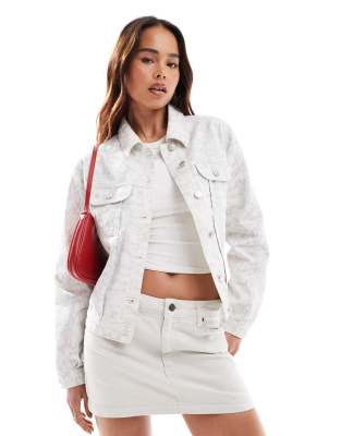 ASOS DESIGN denim jacket in snake print | ASOS