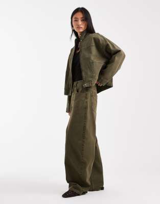 ASOS DESIGN denim set in khaki | ASOS