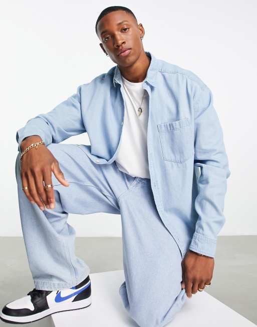 ASOS DESIGN denim shacket in blue | ASOS
