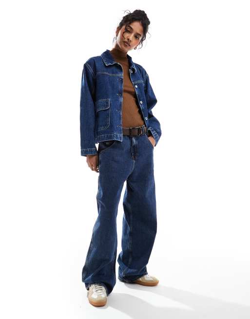 ASOS DESIGN denim utility jacket in indigo | ASOS