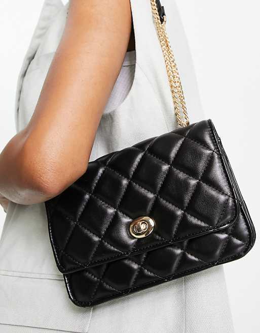 ASOS DESIGN diamond quilted crossbody bag with lock detail and ... ASOS DESIGN diamond quilted crossbody bag with lock detail and ...