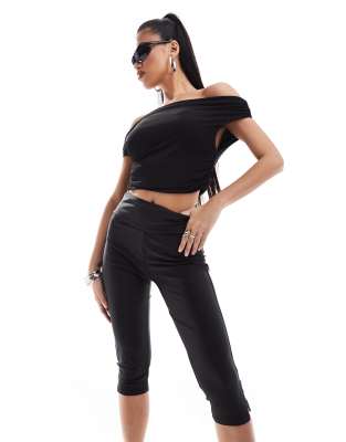 ASOS DESIGN disco capri leggings in black | ASOS