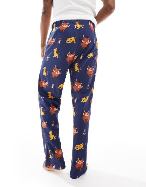 ASOS DESIGN Disney lounge bottoms with Lion King print in navy | ASOS