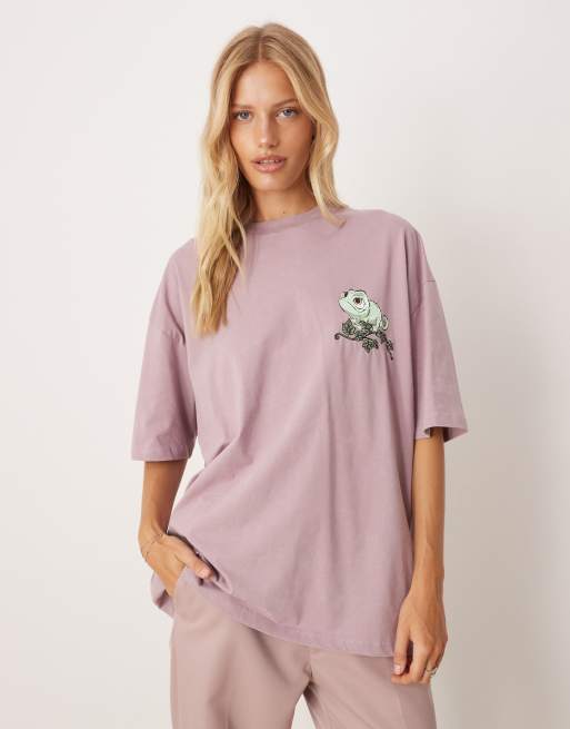 ASOS DESIGN Disney oversized T-shirt with Tangled prints in pink | ASOS
