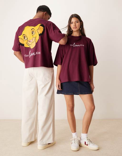 ASOS DESIGN Disney unisex boxy oversized t-shirt with The Lion King ...