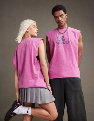 ASOS DESIGN – Disney – Unisex – Oversize-Trägertop in verwaschenem Rosa ...