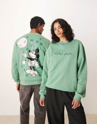 ASOS DESIGN Disney unisex Relaxed sweatshirt with Mickey Mouse print in ...