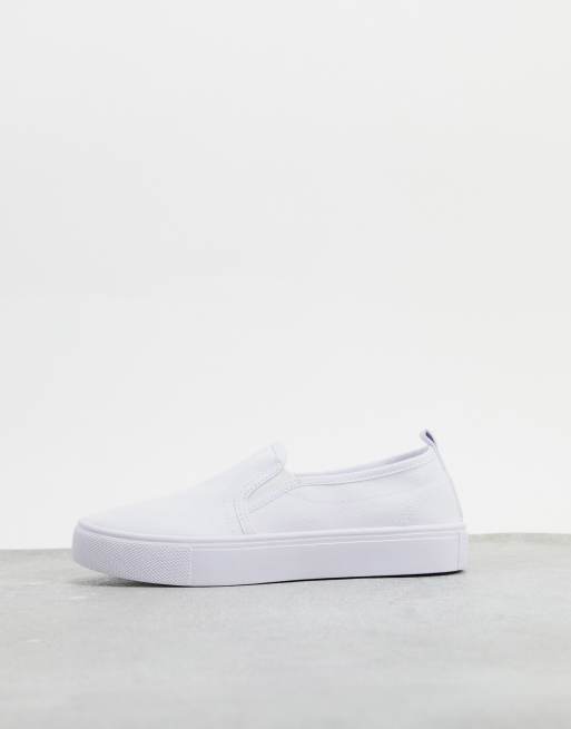 ASOS DESIGN Dotty slip on plimsolls in white | ASOS