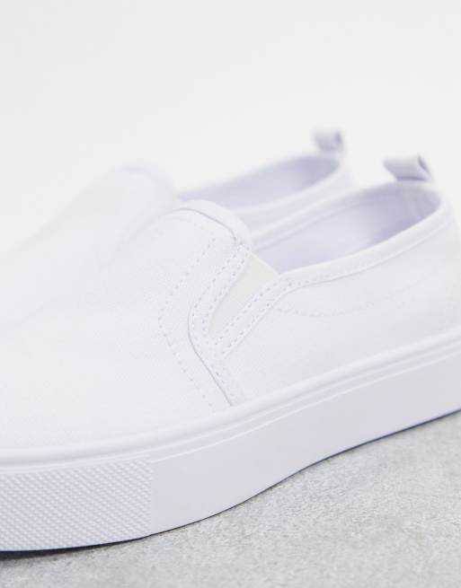 ASOS DESIGN Dotty slip on plimsolls in white | ASOS