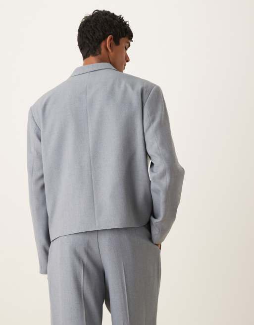 ASOS DESIGN double breasted boxy suit jacket in blue | ASOS