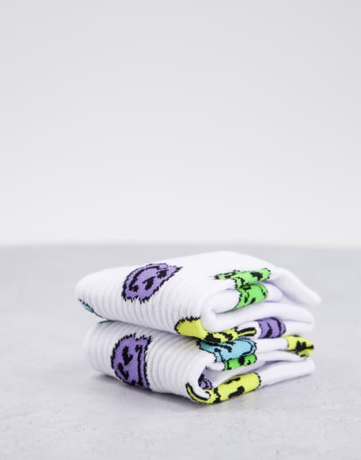 ASOS DESIGN dripping smile face sports socks | ASOS