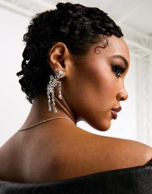 ASOS DESIGN drop earring with crystal skeleton design | ASOS