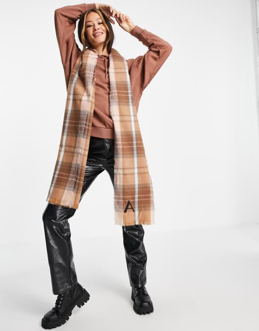 Asos Design Écharpe Personnalisée à Carreaux Héritage Avec Initiale A