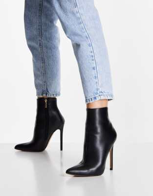 ASOS DESIGN Emerald high heeled sock boots in black | ASOS