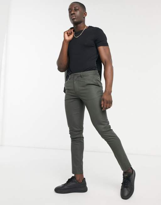 Asos Design Enge Anzughose In Tannengrün Asos