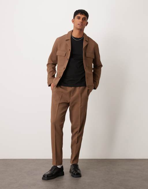 Asos Design Ensemble Côtelé élégant Marron Asos