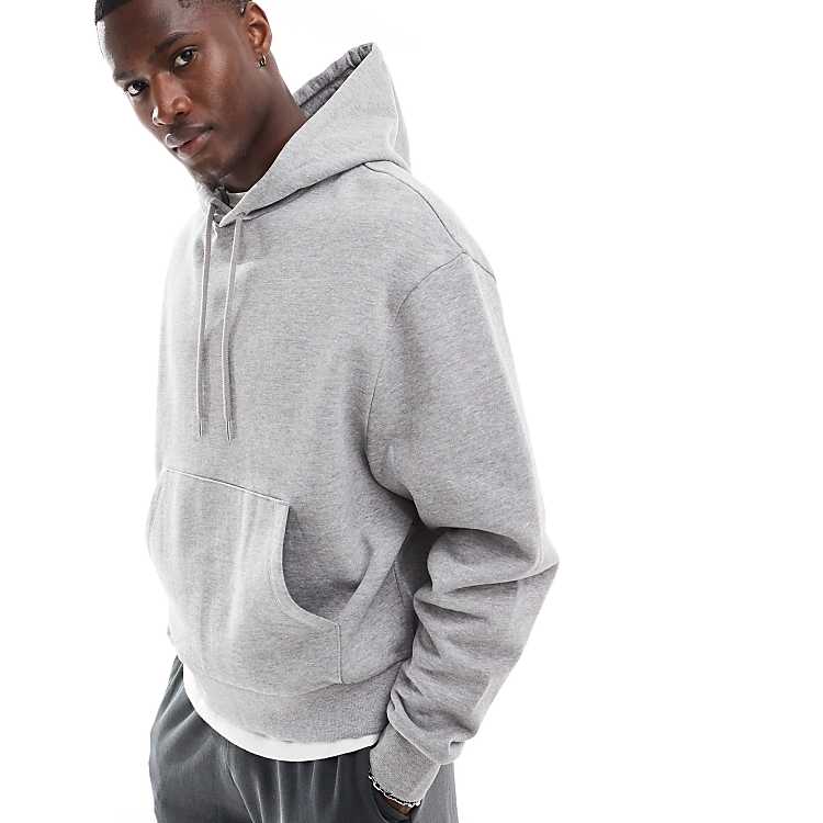 ASOS DESIGN essential boxy oversized hoodie in heather gray ASOS DESIGN essential boxy oversized hoodie in heather gray