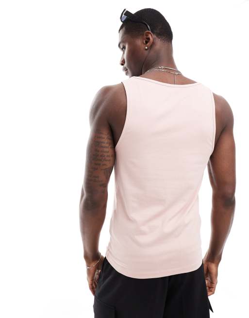 ASOS DESIGN essential muscle fit singlet in pink | ASOS