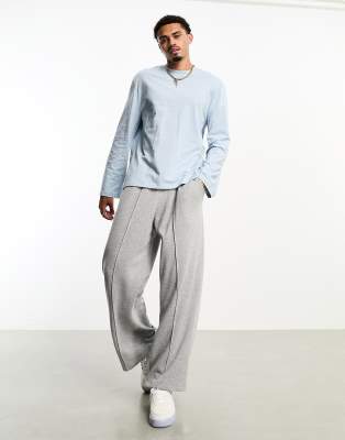 ASOS DESIGN essential relaxed long sleeve t-shirt in light blue | ASOS