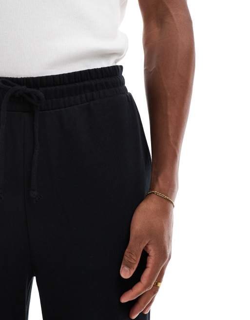ASOS DESIGN essential wide leg sweatpants in black | ASOS