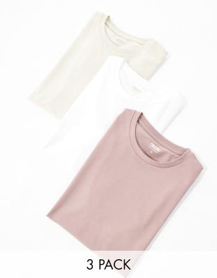ASOS DESIGN essentials 3 pack muscle fit T-shirts in multiple colors | ASOS