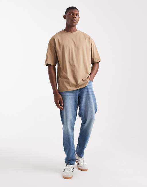 ASOS DESIGN Essentials oversized crew neck t-shirt in brown | ASOS