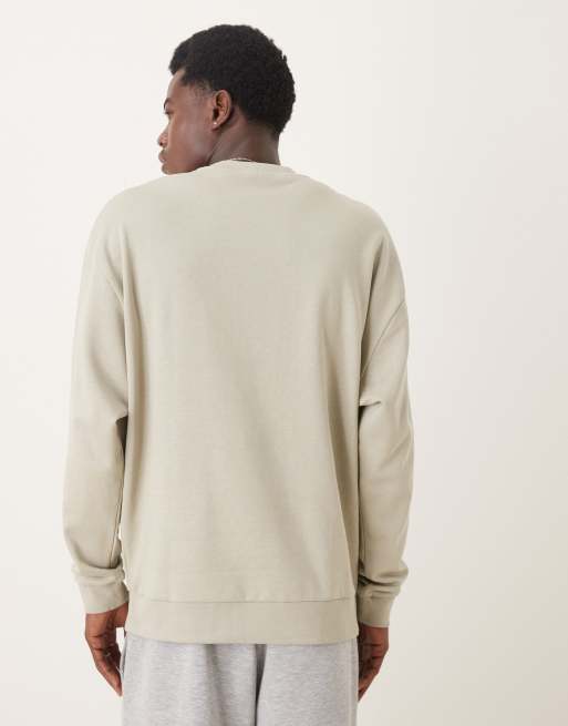 ASOS DESIGN essentials relaxed fit sweatshirt in stone | ASOS