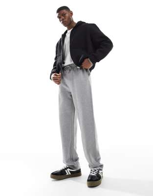 ASOS DESIGN essentials straight leg trackies in grey marl | ASOS