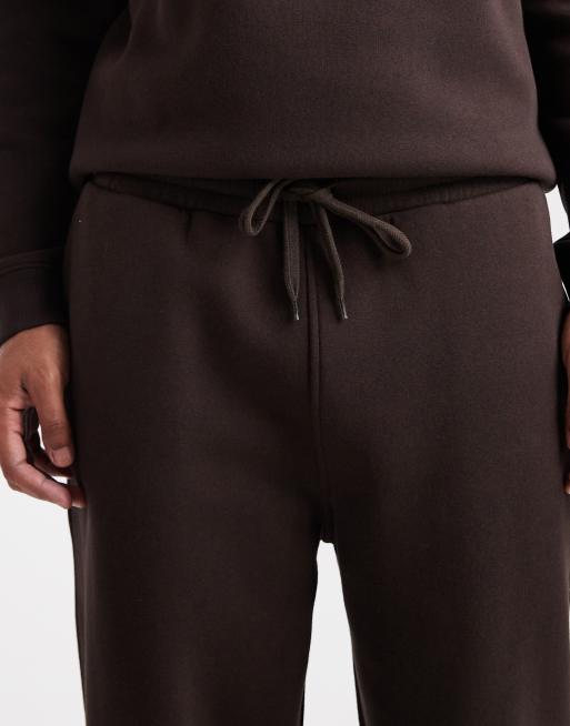 ASOS DESIGN essentials tapered trackies in brown | ASOS