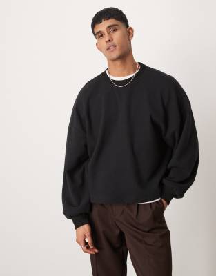 ASOS DESIGN extreme oversized boxy lightweight sweater with brushed ...