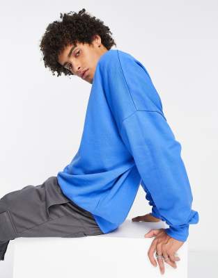 ASOS DESIGN extreme oversized sweatshirt in blue | ASOS
