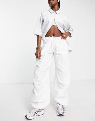 ASOS DESIGN extreme parachute pants in white | ASOS