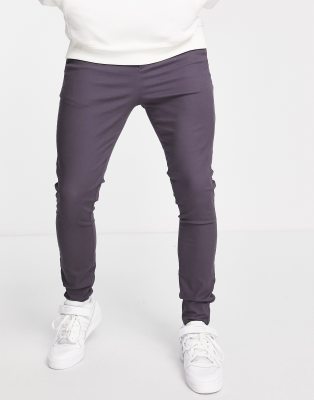 ASOS DESIGN extreme super skinny chinos in washed navy | ASOS