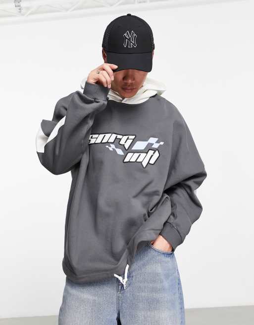 Asos Design Extremer Oversize Kapuzenpullover In Verwaschenem Schwarz