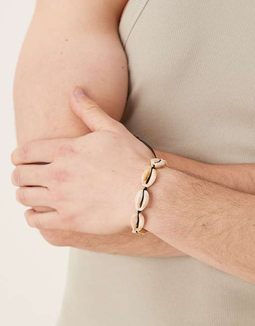 ASOS DESIGN faux shell bracelet in cream | ASOS