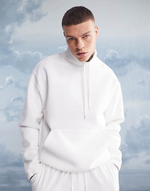 Asos Design Felpa Oversize Con Collo A Imbuto Bianco Sporco Asos