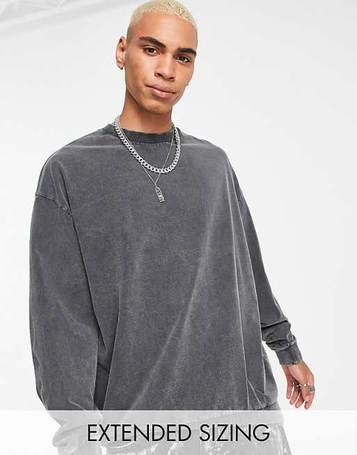 ASOS DESIGN - Felpa oversize nera lavaggio acido | ASOS ASOS DESIGN - Felpa oversize nera lavaggio acido | ASOS
