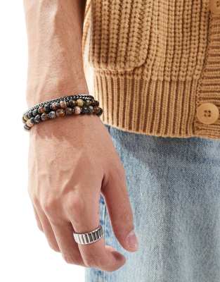 ASOS DESIGN festival bead and chain mix 3 pack bracelets in multi | ASOS